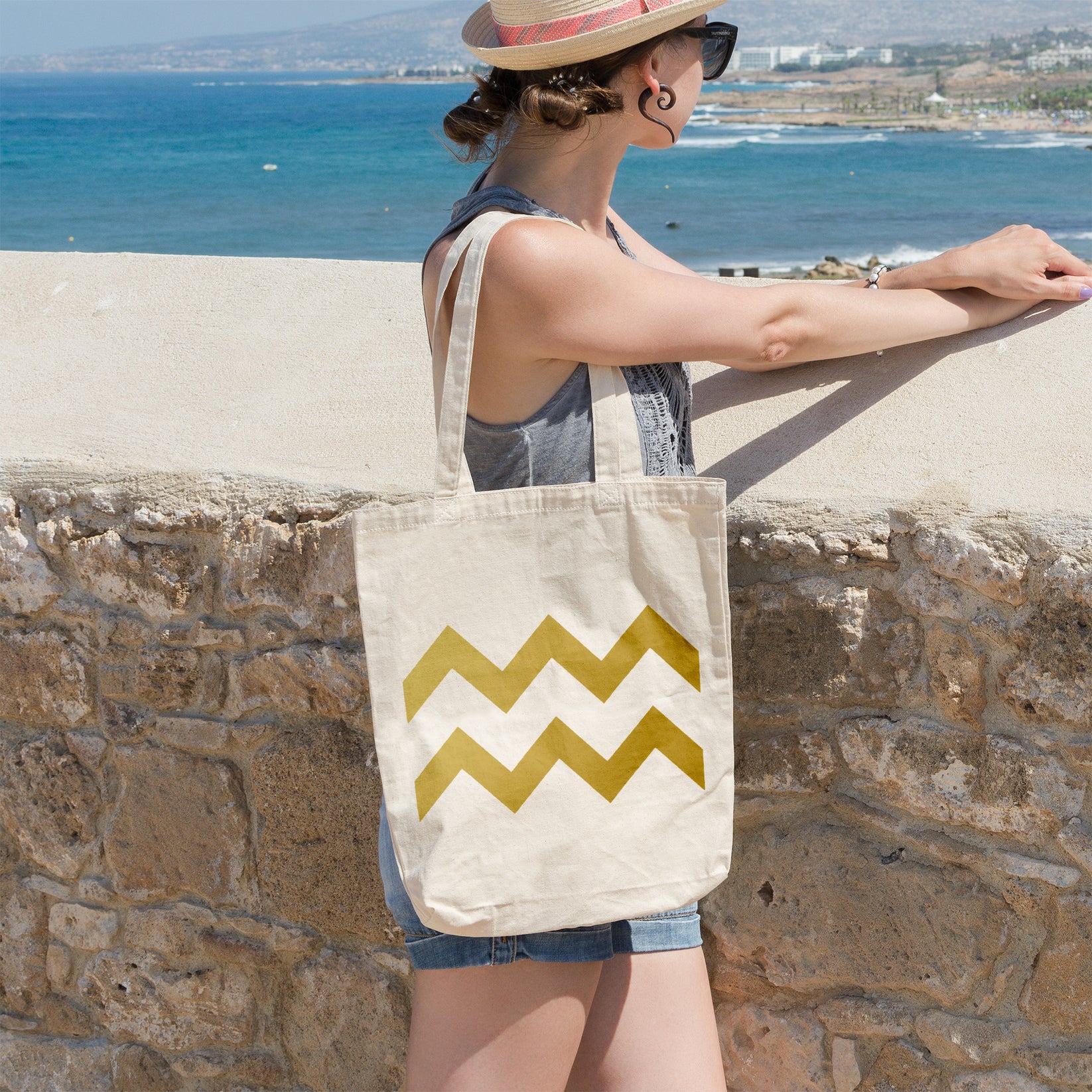 Aquarius zodiac sign | 100% Organic Cotton tote bag – Adnil Creations